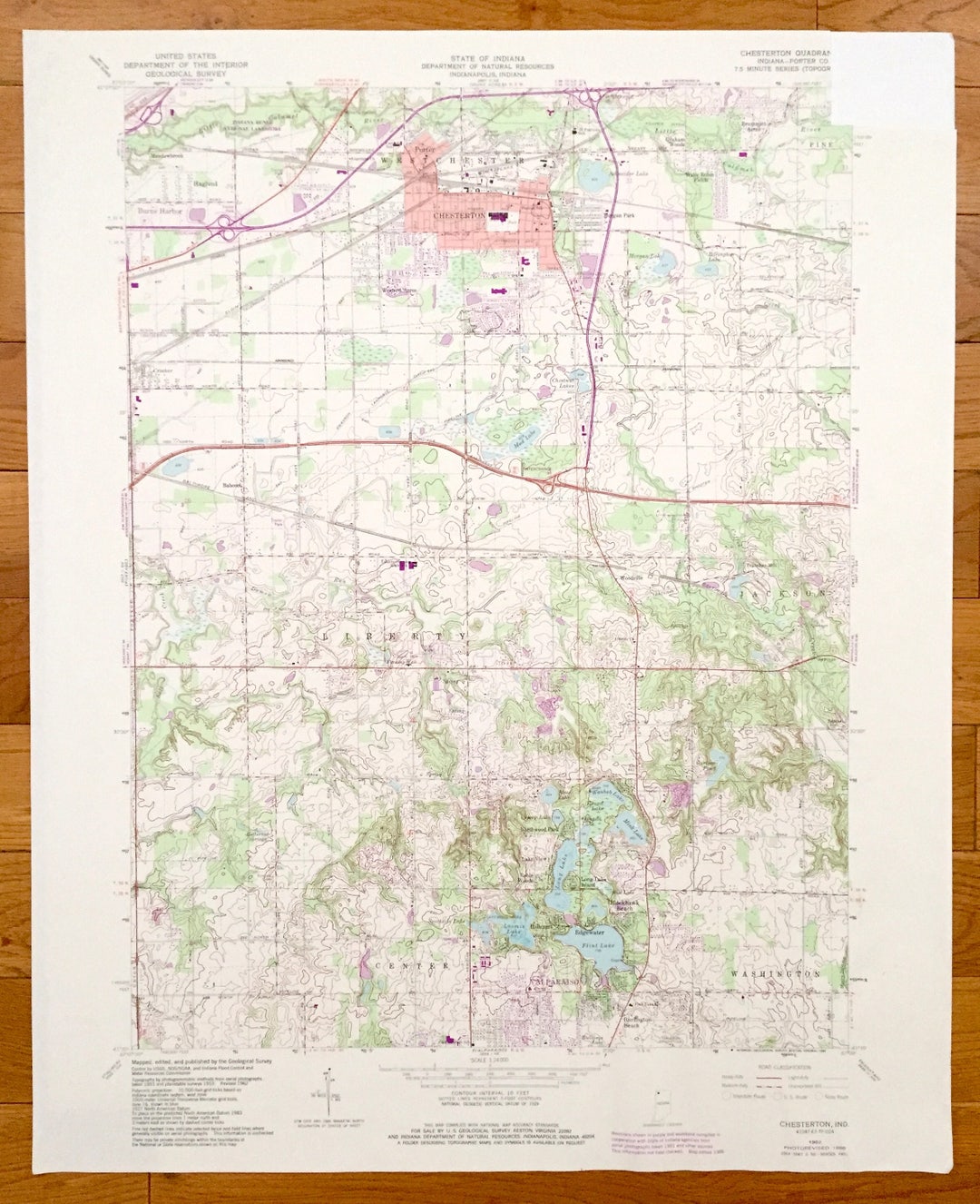 Antique Chesterton, Indiana 1962 US Geological Survey Topographic Map ...