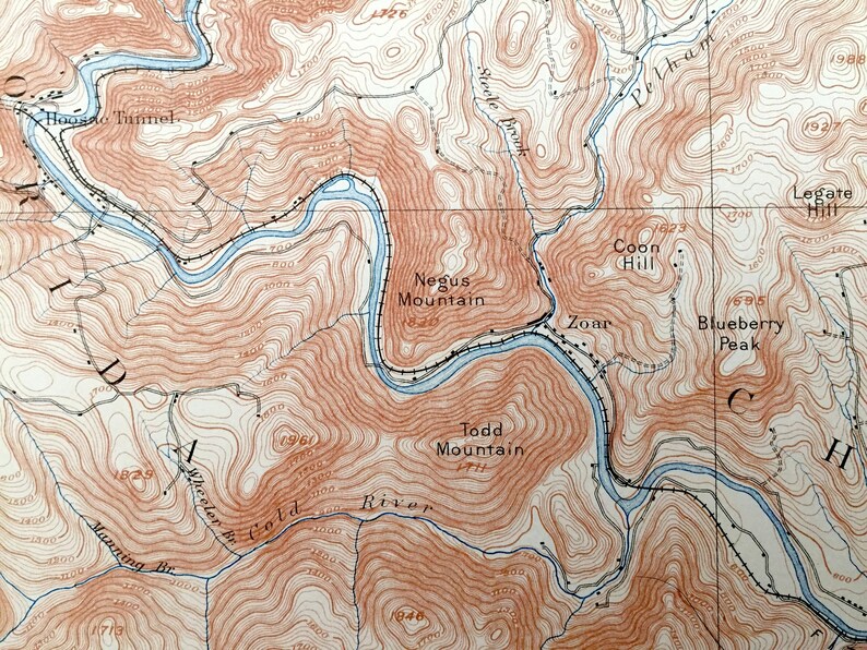 Antique Hawley Massachusetts 1894 US Geological Survey | Etsy