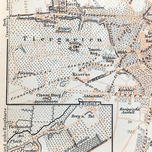 Antique 1911 Kleve (cleve), Germany Map From Baedekers Guide Atlas ...