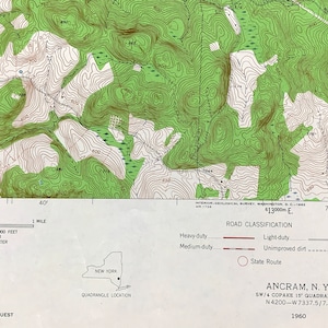 Antique Ancram, New York 1960 US Geological Survey Topographic Map ...