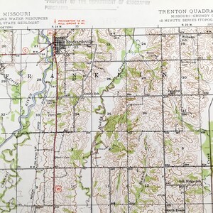 Antique Trenton, Missouri 1948 US Geological Survey Topographic Map ...