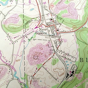 Antique New Galilee, Pennsylvania 1957 US Geological Survey Topographic ...