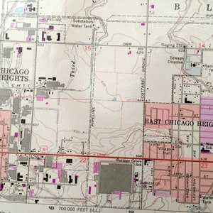 Antique Calumet City, Illinois 1968 US Geological Survey Topographic ...