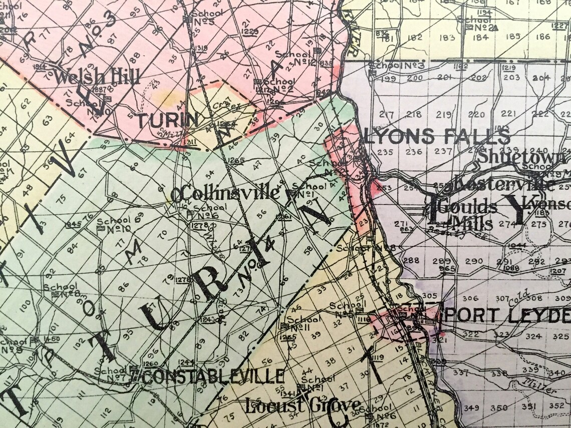 Antique Lewis County New York 1911 New Century Atlas Map - Etsy