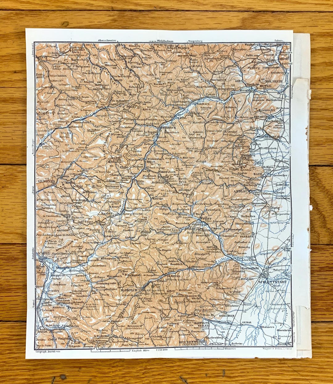 Antique 1911 Selestat, France, Map From Baedekers Guide Atlas – Haut ...