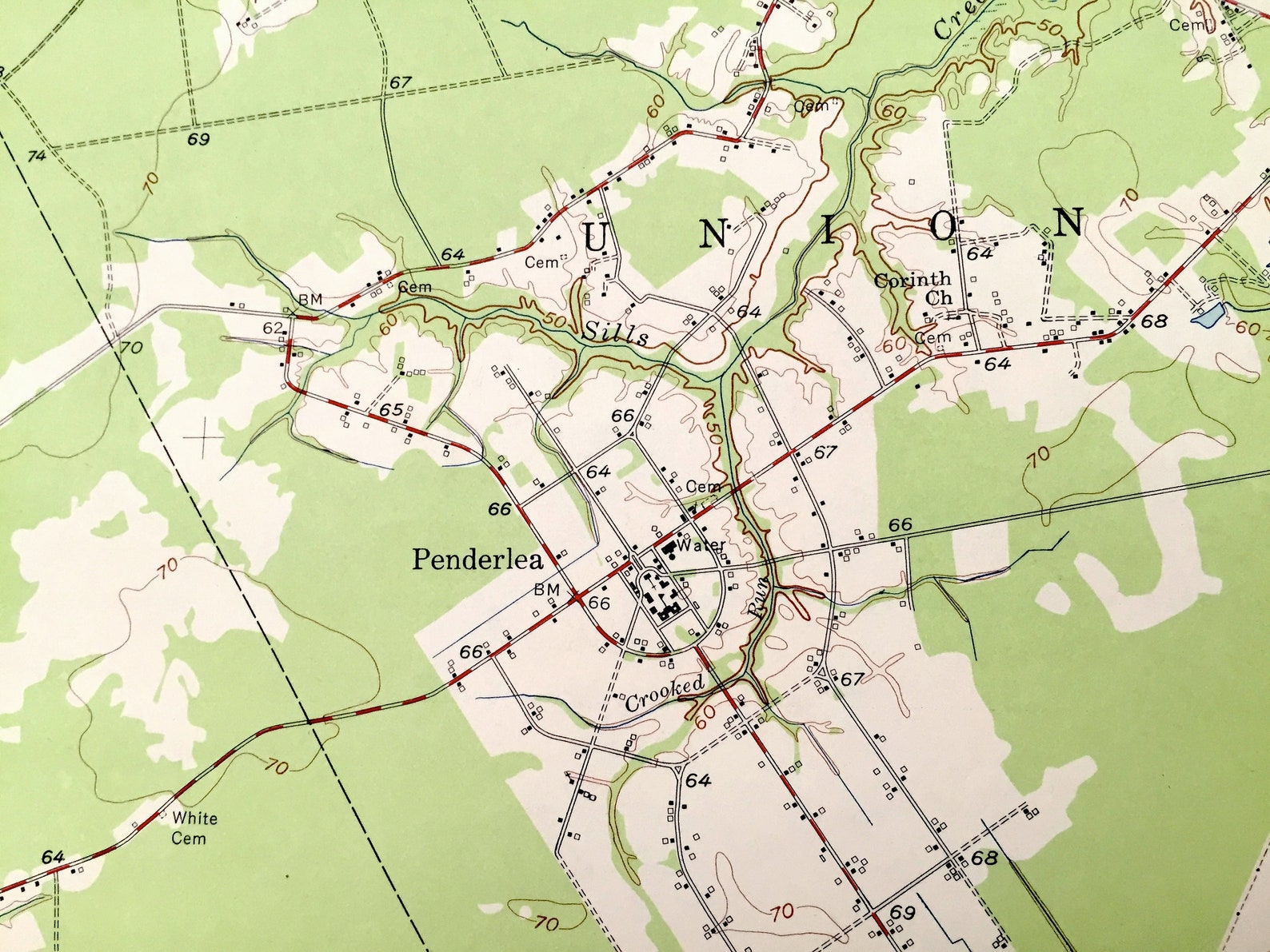 Antique Atkinson, North Carolina 1955 US Geological Survey Topographic ...