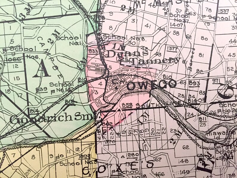 Antique Tioga County New York 1911 New Century Atlas Map | Etsy