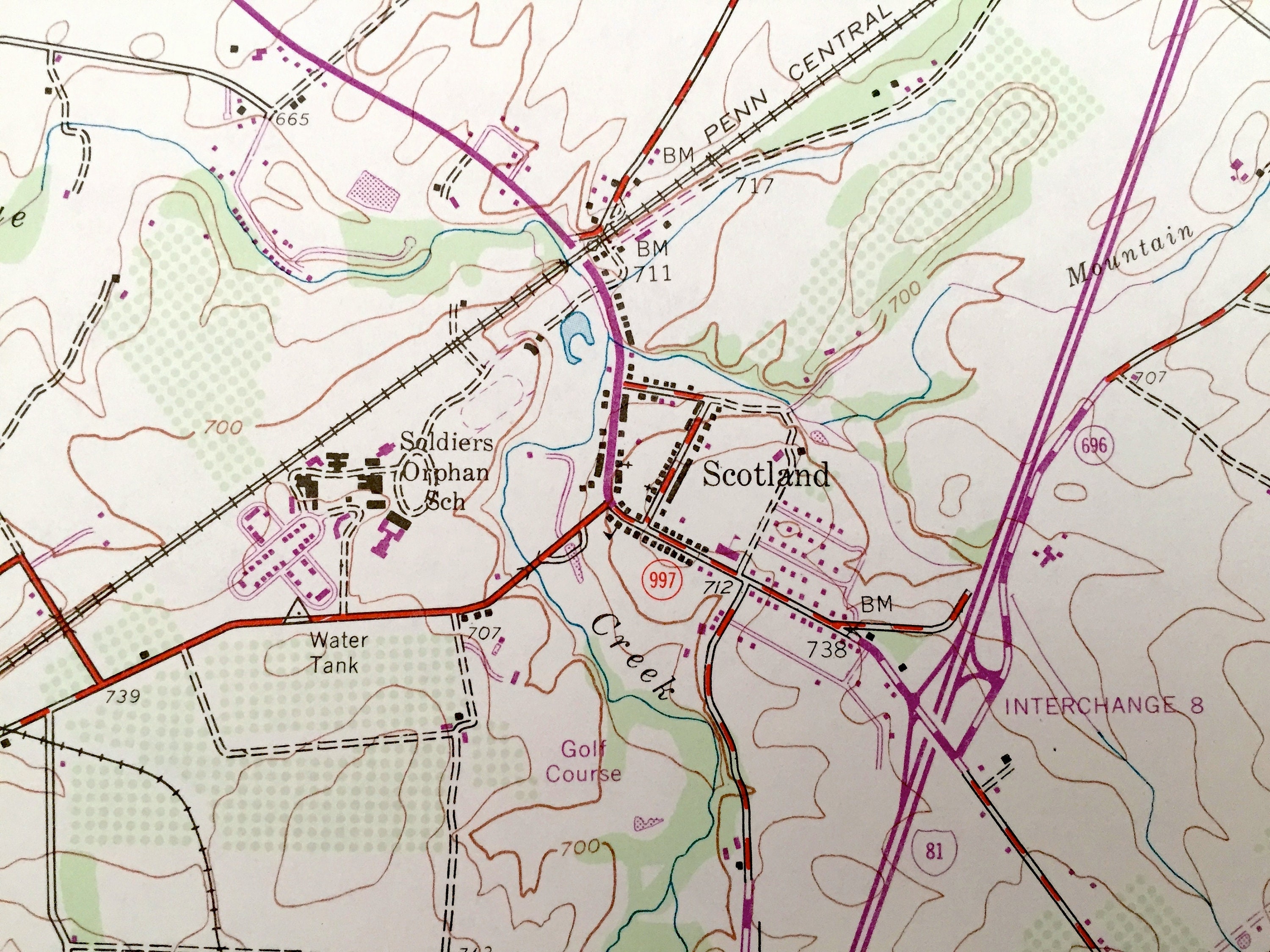 Antique Scotland Pennsylvania 1944 US Geological Survey - Etsy