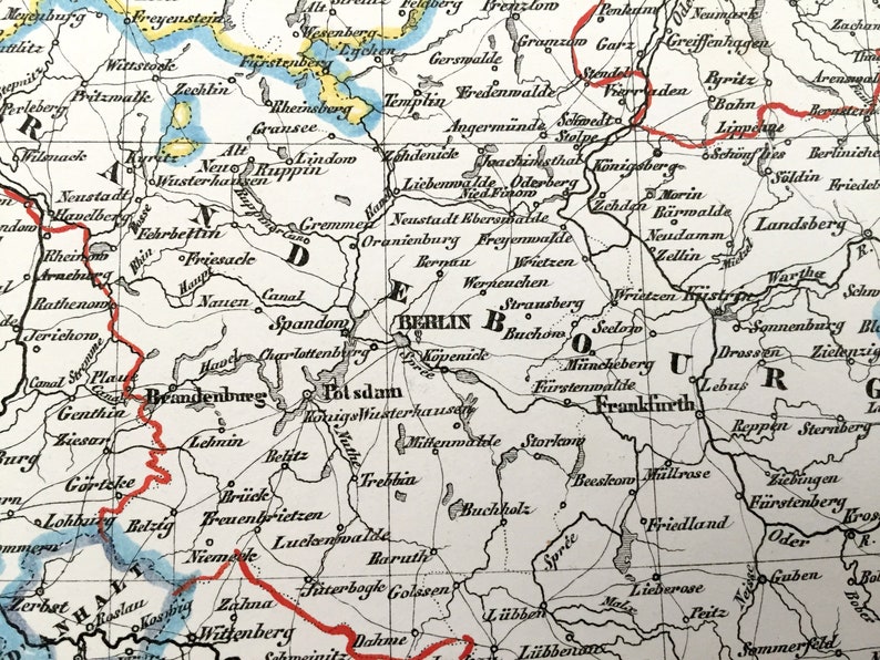 Antique 1835 Ancient Germany Map From JG Heck's Atlas Géographique ...