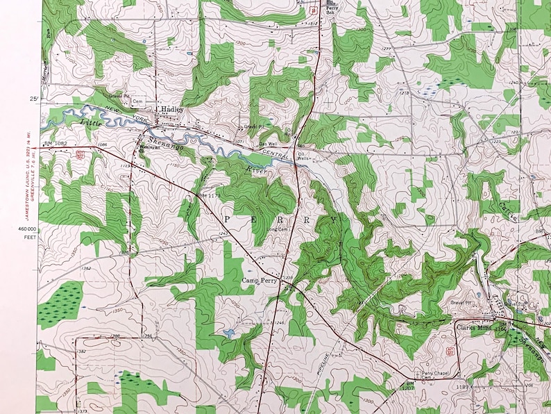 Antique Hadley, Pennsylvania 1960 US Geological Survey Topographic Map ...