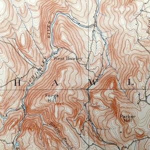 Antique Hawley, Massachusetts 1894 US Geological Survey Topographic Map ...