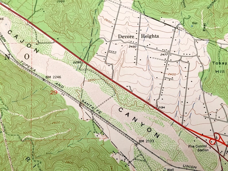 Antique Devore California 1954 US Geological Survey - Etsy