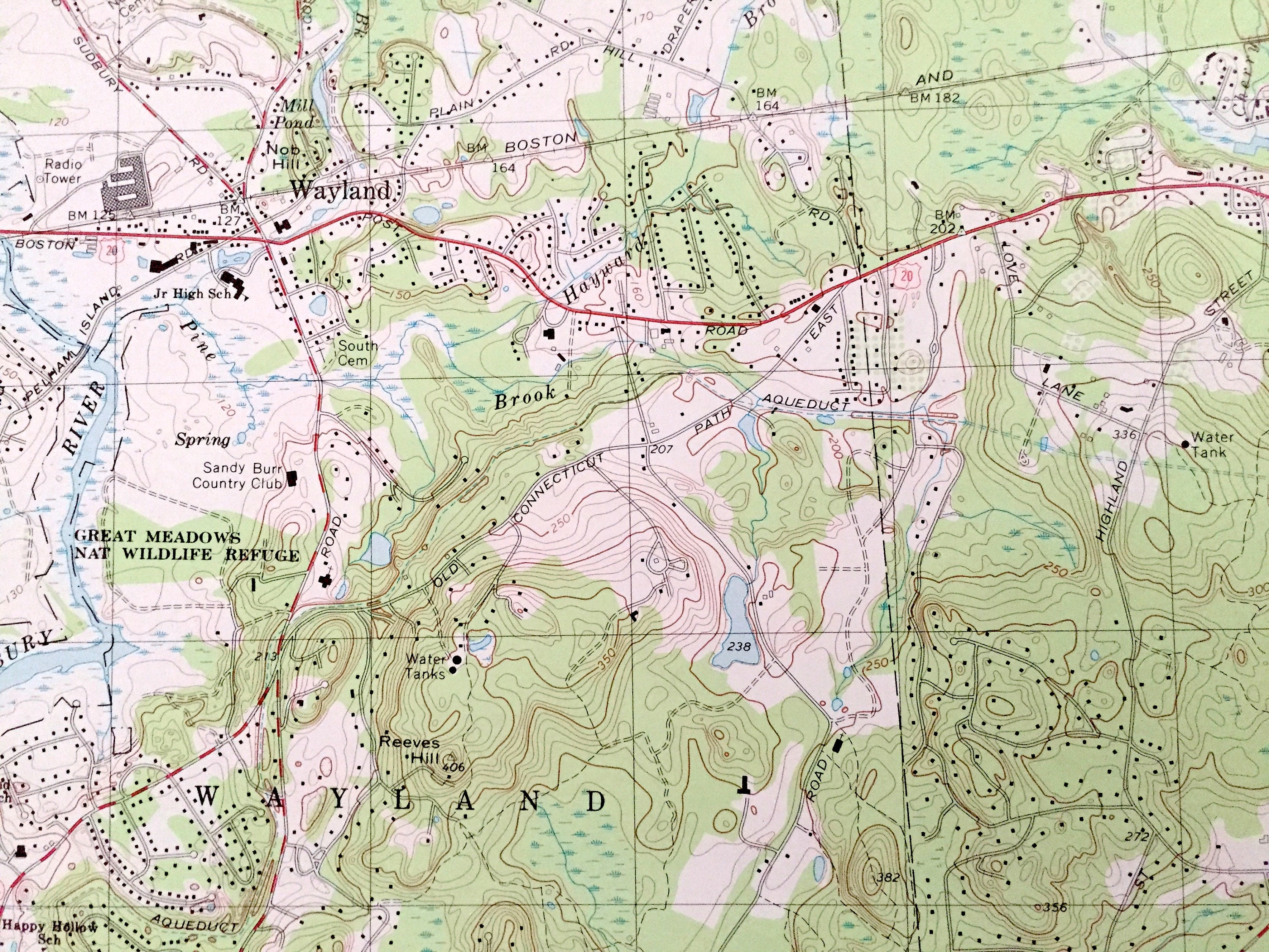 Antique Natick, Massachusetts 1970 US Geological Survey Topographic Map ...
