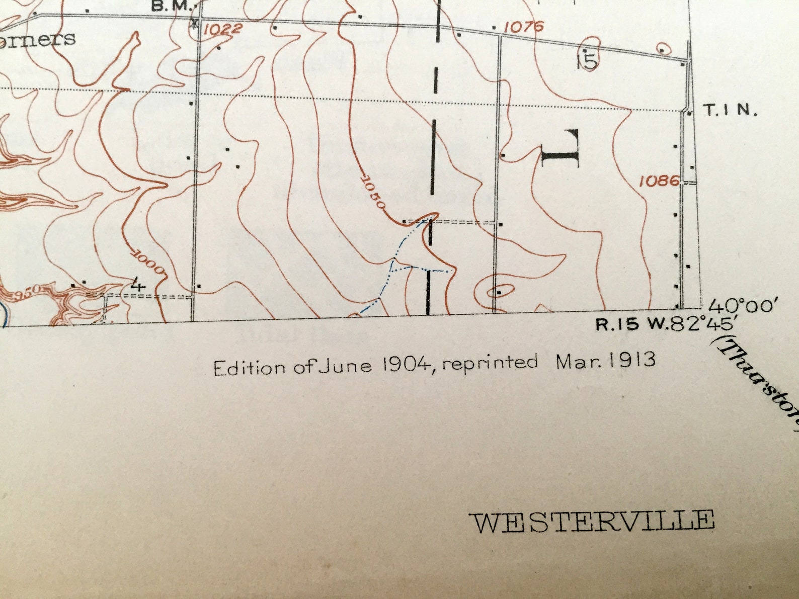 Antique Westerville, Ohio 1904 US Geological Survey Topographic Map ...