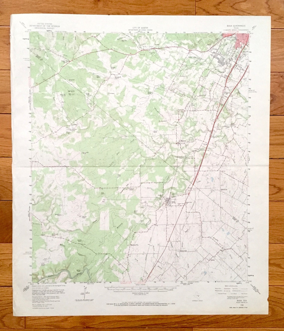Antique Buda Texas 1958 US Geological Survey Topographic Map - Etsy