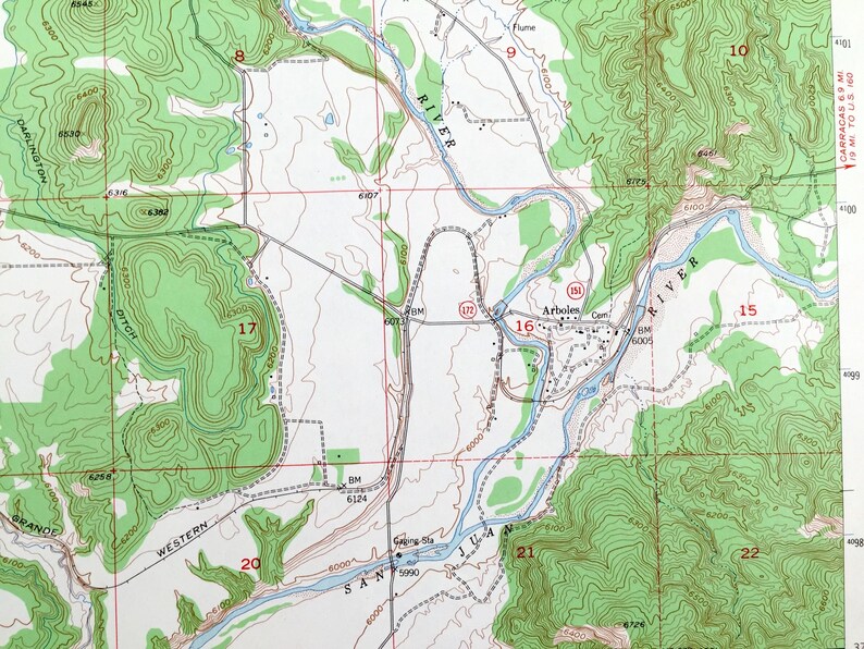 Antique Allison Creek, Colorado 1954 US Geological Survey Topographic ...