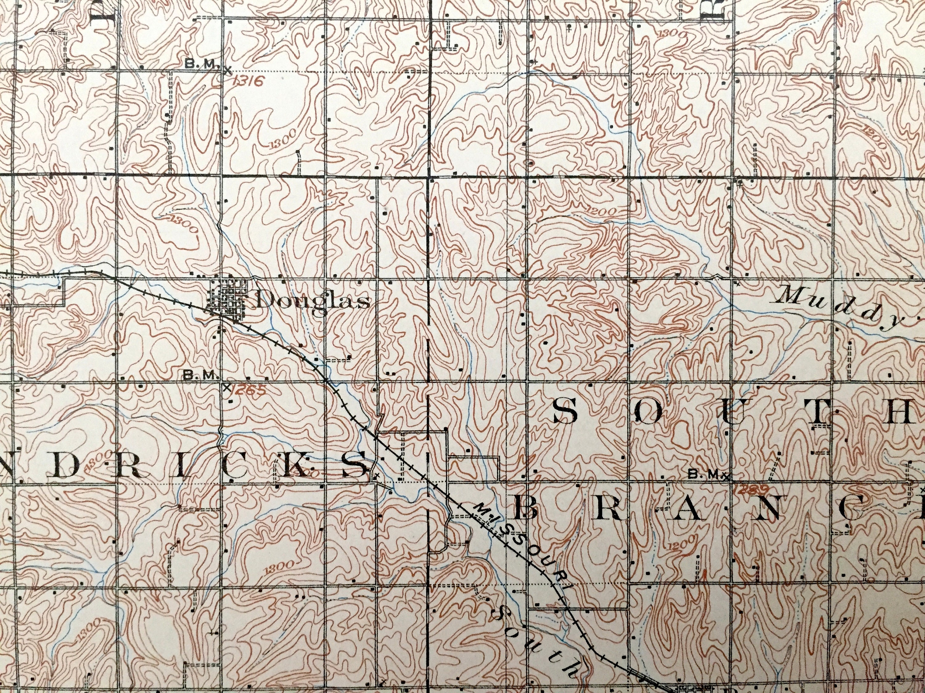 Antique Weeping Water, Nebraska 1903 US Geological Survey Topographic ...