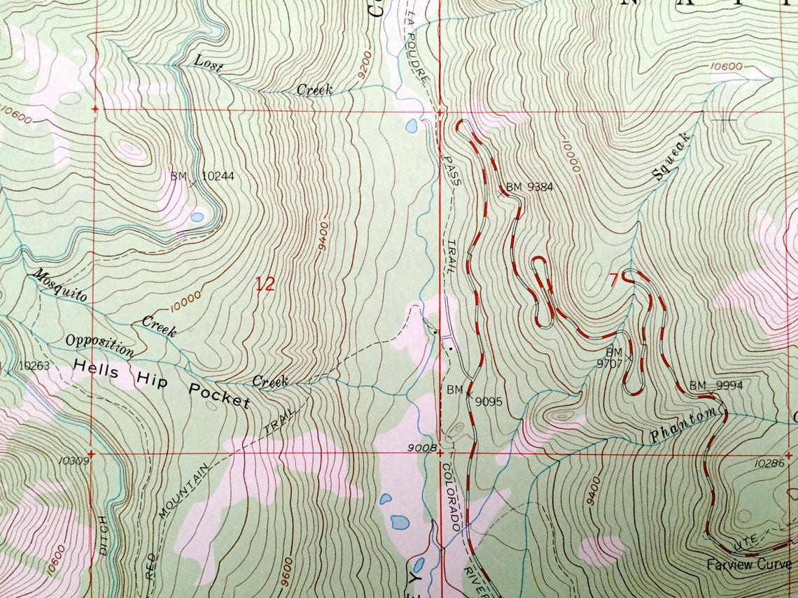 Antique Fall River Pass Colorado 1958 US Geological Survey - Etsy
