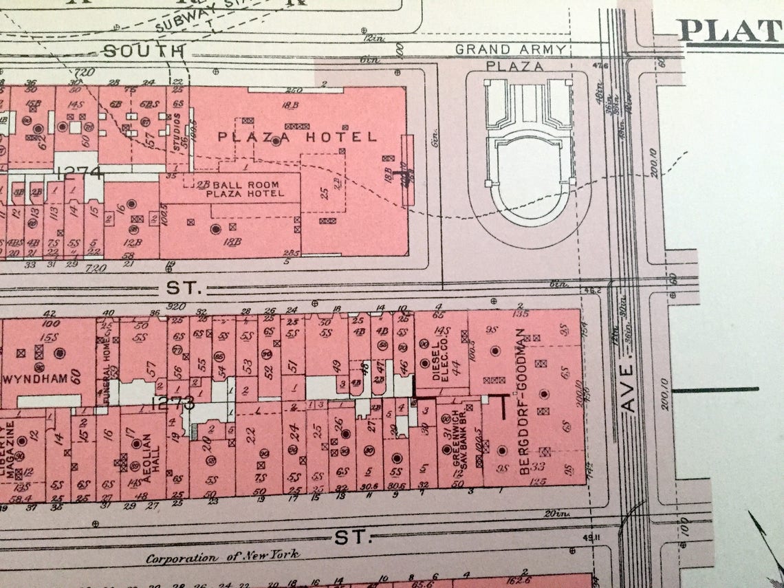 Antique Manhattan New York City Map From Bromley's 1955 | Etsy