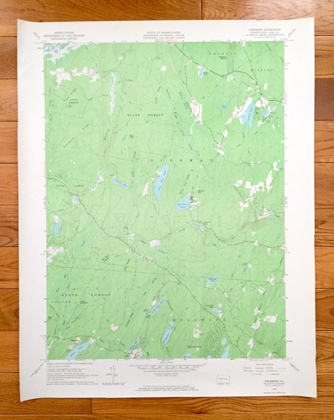 Antique Edgemere, Pennsylvania 1965 US Geological Survey Topographic ...