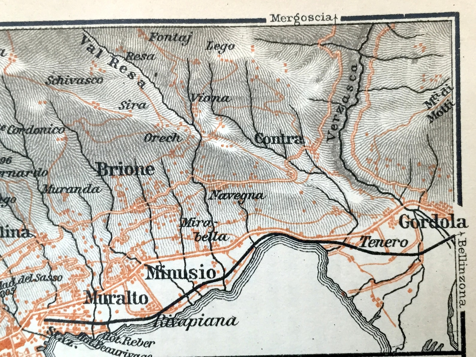 Antique 1904 Locarno, Switzerland Map From Baedekers Guide – Lago ...