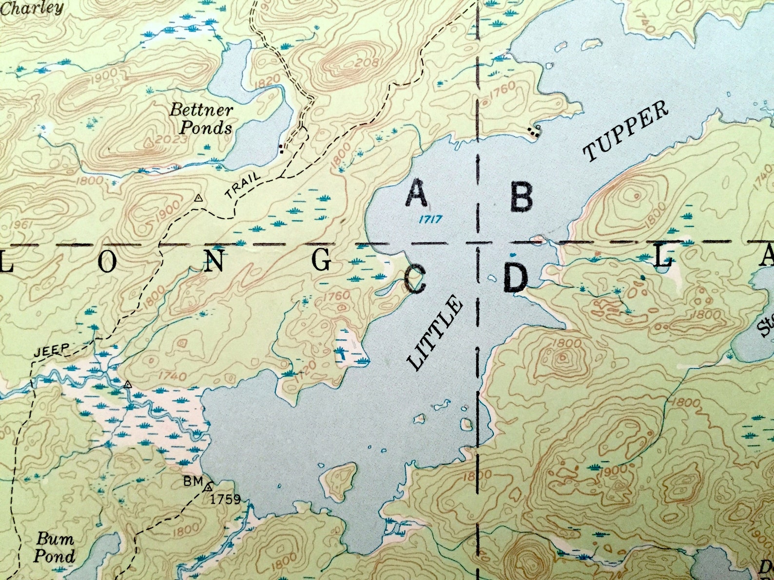 Antique Tupper Lake, New York 1954 US Geological Survey Topographic Map ...