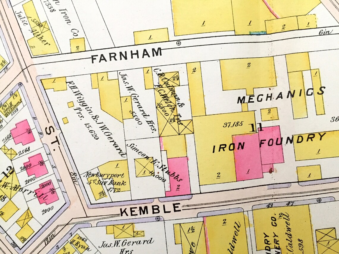 Antique 1906 Roxbury Massachusetts Map From GW Bromley Atlas - Etsy