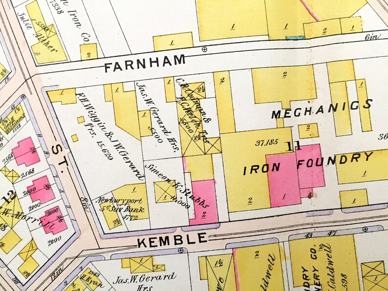 Antique 1906 Roxbury Massachusetts Map From GW Bromley Atlas - Etsy