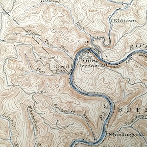 Antique Ivydale, West Virginia 1907 US Geological Survey Topographic ...