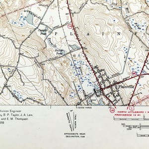 Antique Wrentham, Massachusetts 1940 US Geological Survey Topographic ...