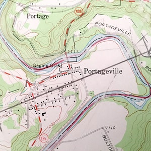 Antique Portageville, New York 1972 US Geological Survey Topographic ...