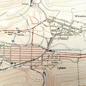 Antique Lykens, Pennsylvania 1947 US Geological Survey Topographic Map ...