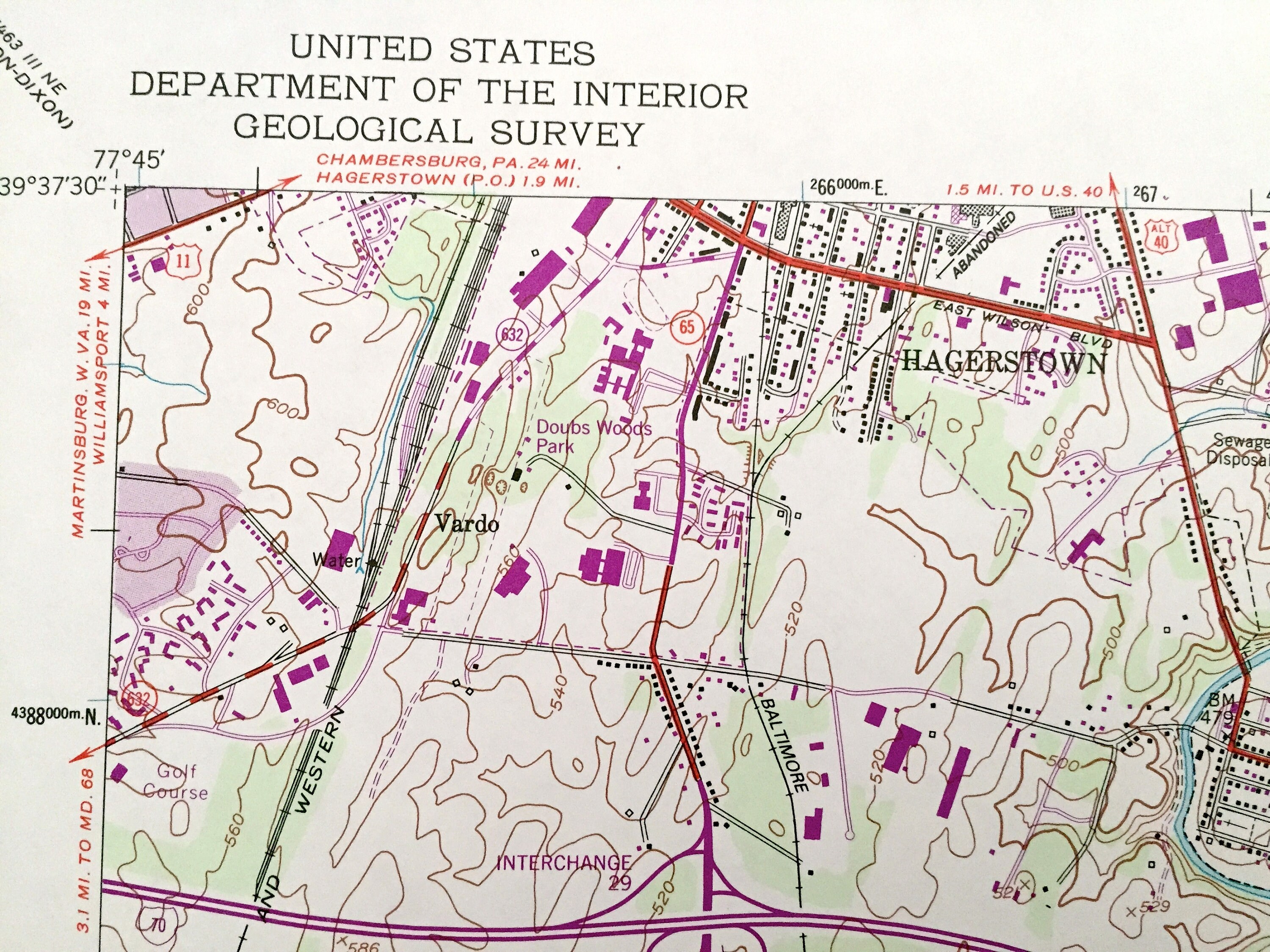 Antique Funkstown Maryland 1953 US Geological Survey | Etsy
