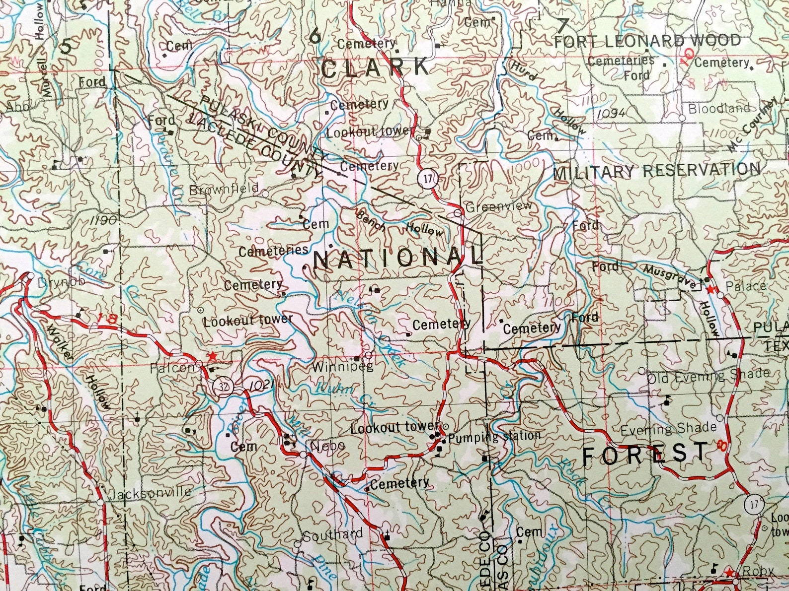 Antique Springfield, Missouri 1954 US Geological Survey Topographic Map ...