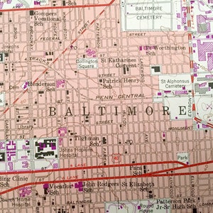 Antique Baltimore East, Maryland 1953 US Geological Survey Topographic ...