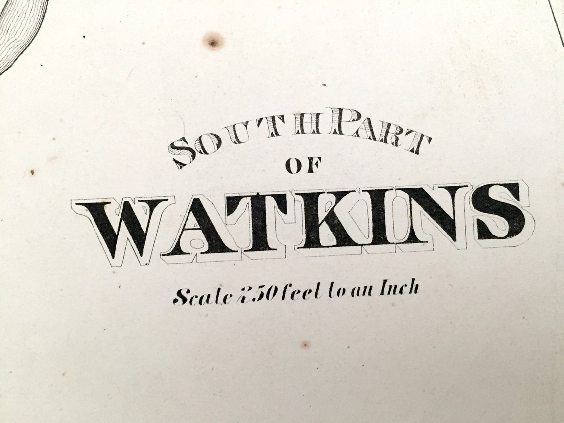 Antique 1874 Watkins Glen New York Map From Pomeroy Whitman | Etsy