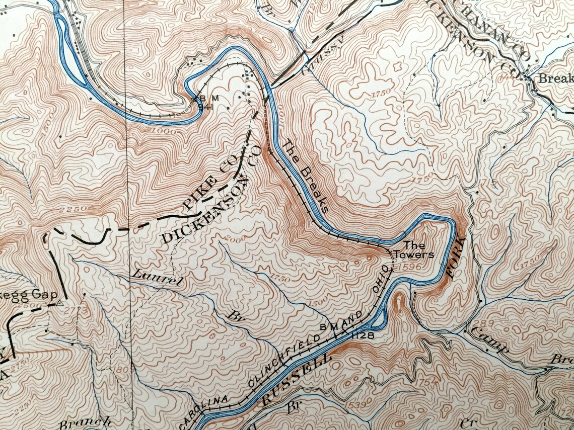 Antique Regina Kentucky 1915 US Geological Survey Topographic - Etsy España
