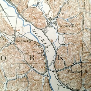Antique Athens, Ohio 1905 US Geological Survey Topographic Map - Athens ...