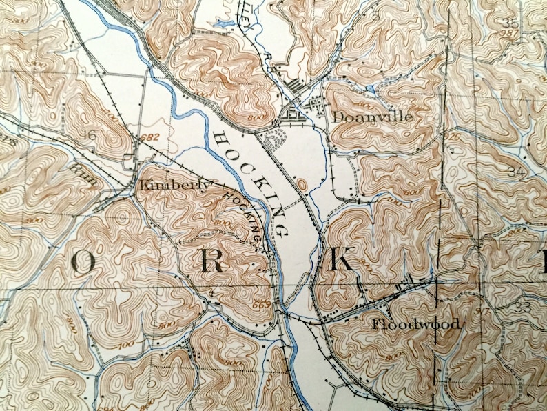 Antique Athens, Ohio 1905 US Geological Survey Topographic Map - Athens ...