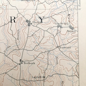 Antique Frederick, Maryland 1894 US Geological Survey Topographic Map ...