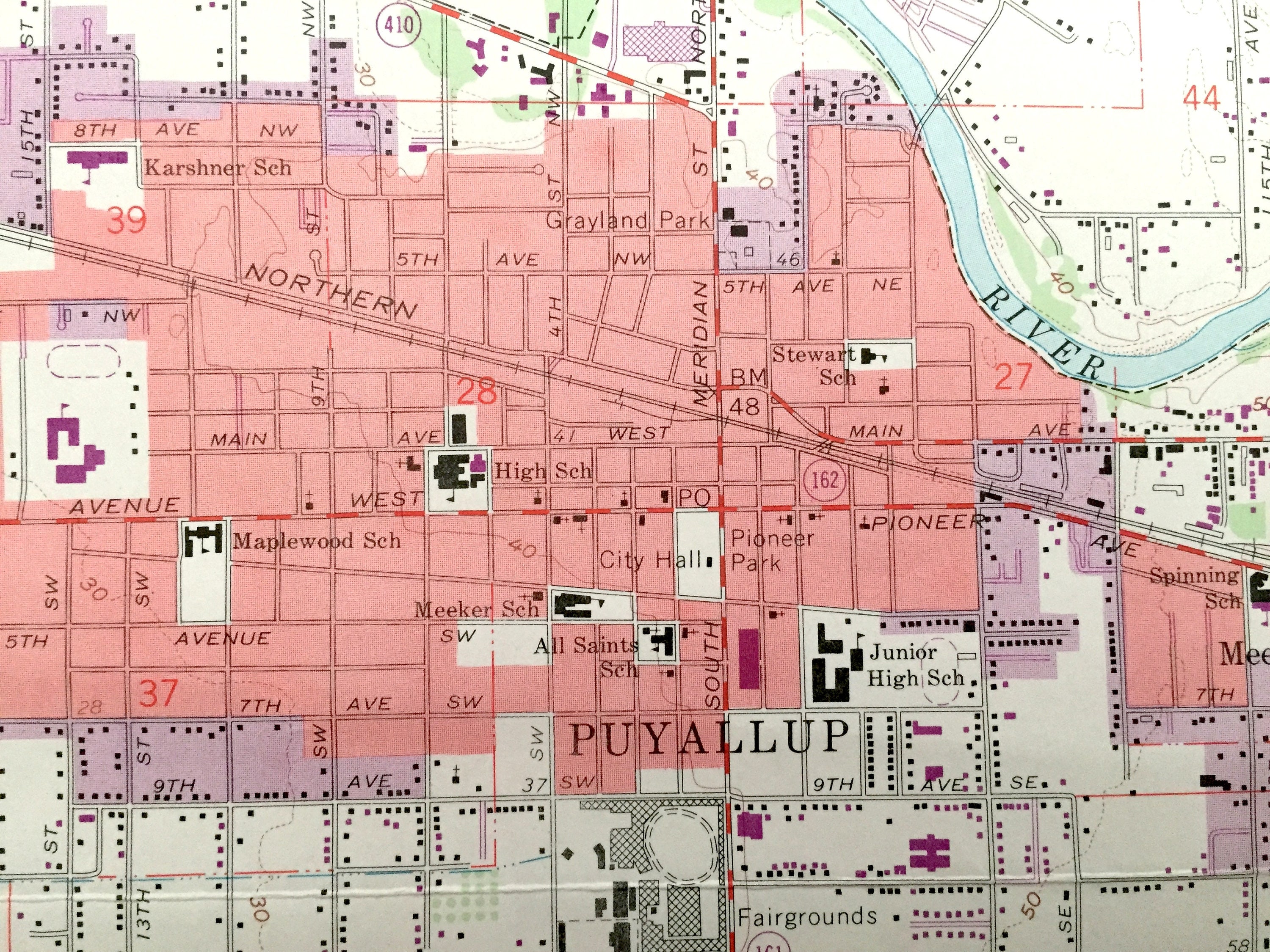 Antique Puyallup Washington 1961 US Geological Survey | Etsy