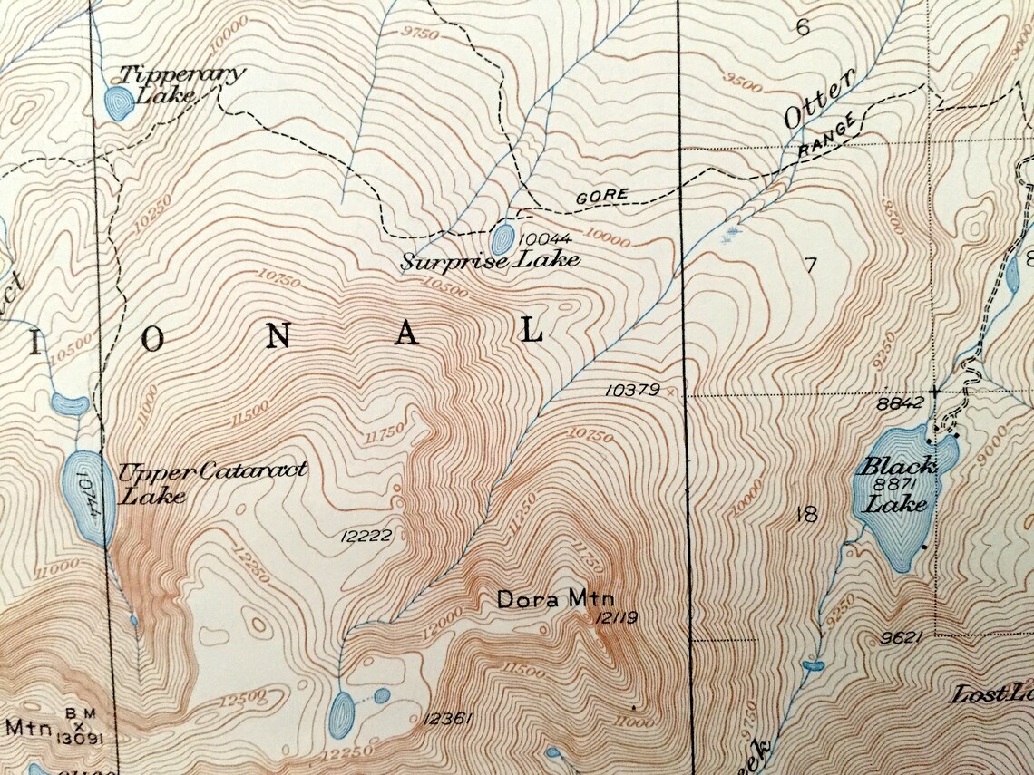 Antique Mt. Powell, Colorado 1933 US Geological Survey Topographic Map ...