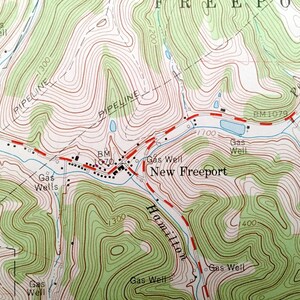 Antique New Freeport, Pennsylvania 1964 US Geological Survey ...