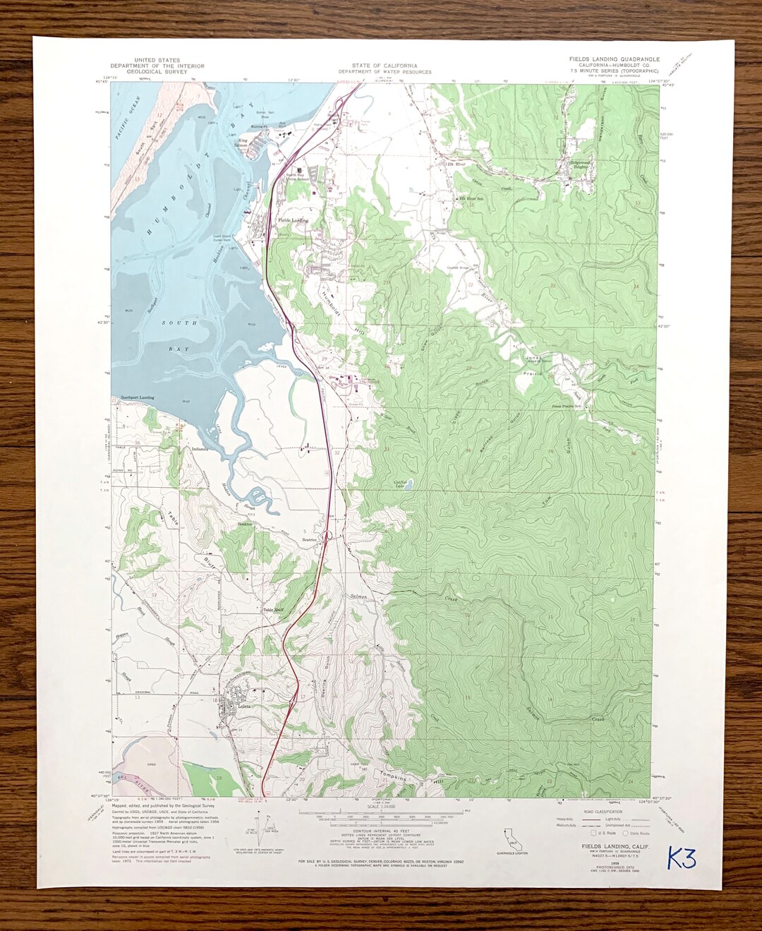 Antique Fields Landing, California 1959 US Geological Survey ...