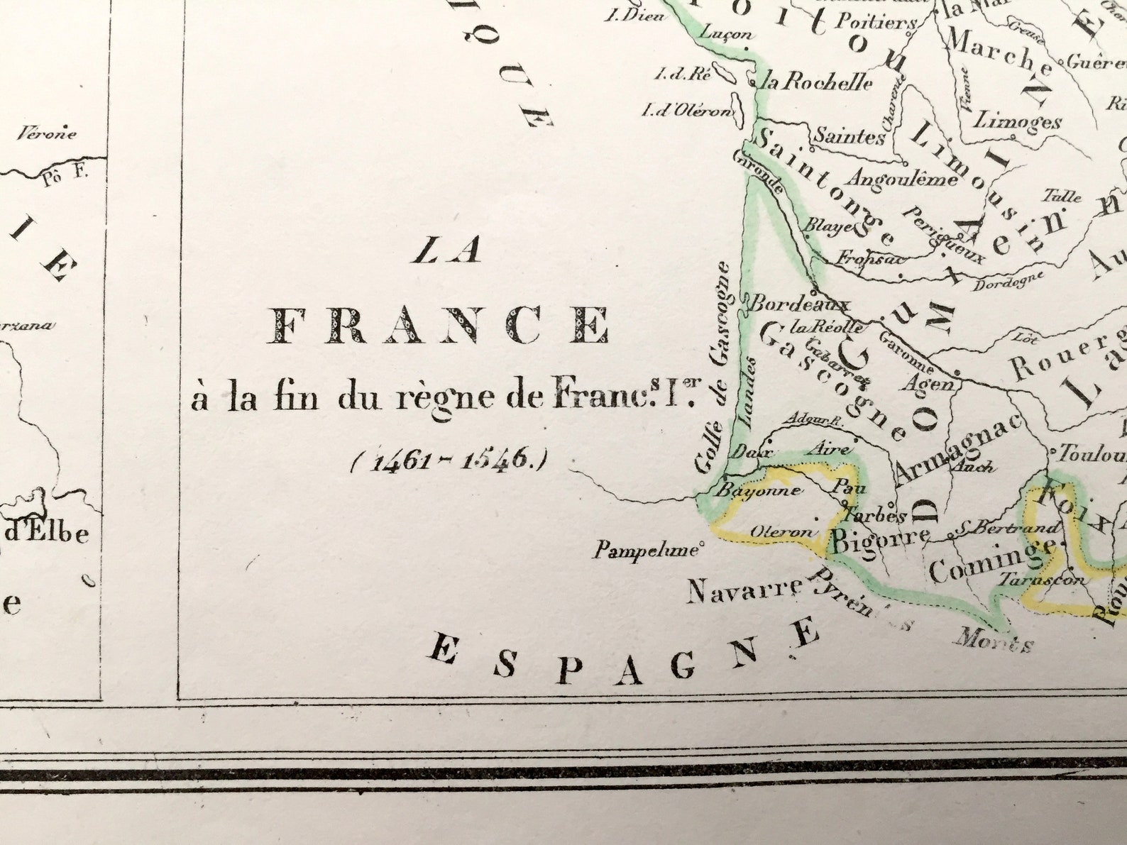 Antique 1835 Ancient France Map From JG Heck's Atlas Géographique ...