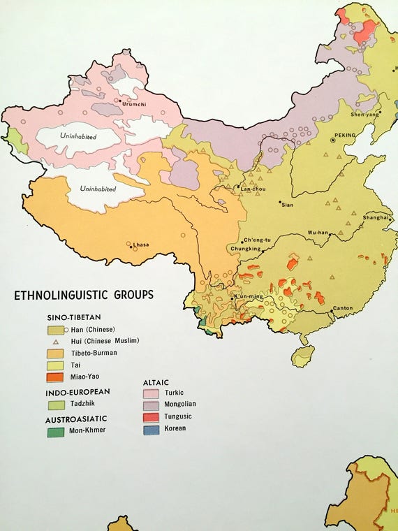 Ethnic Map Of China