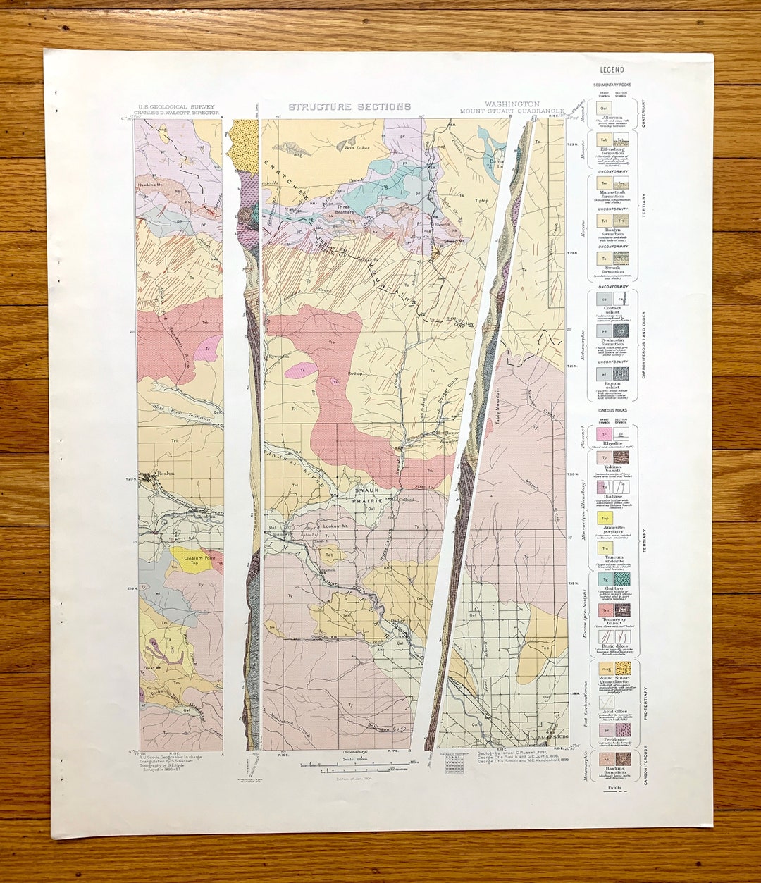 Antique Mount Stuart, Washington 1903 US Geological Survey Topographic ...