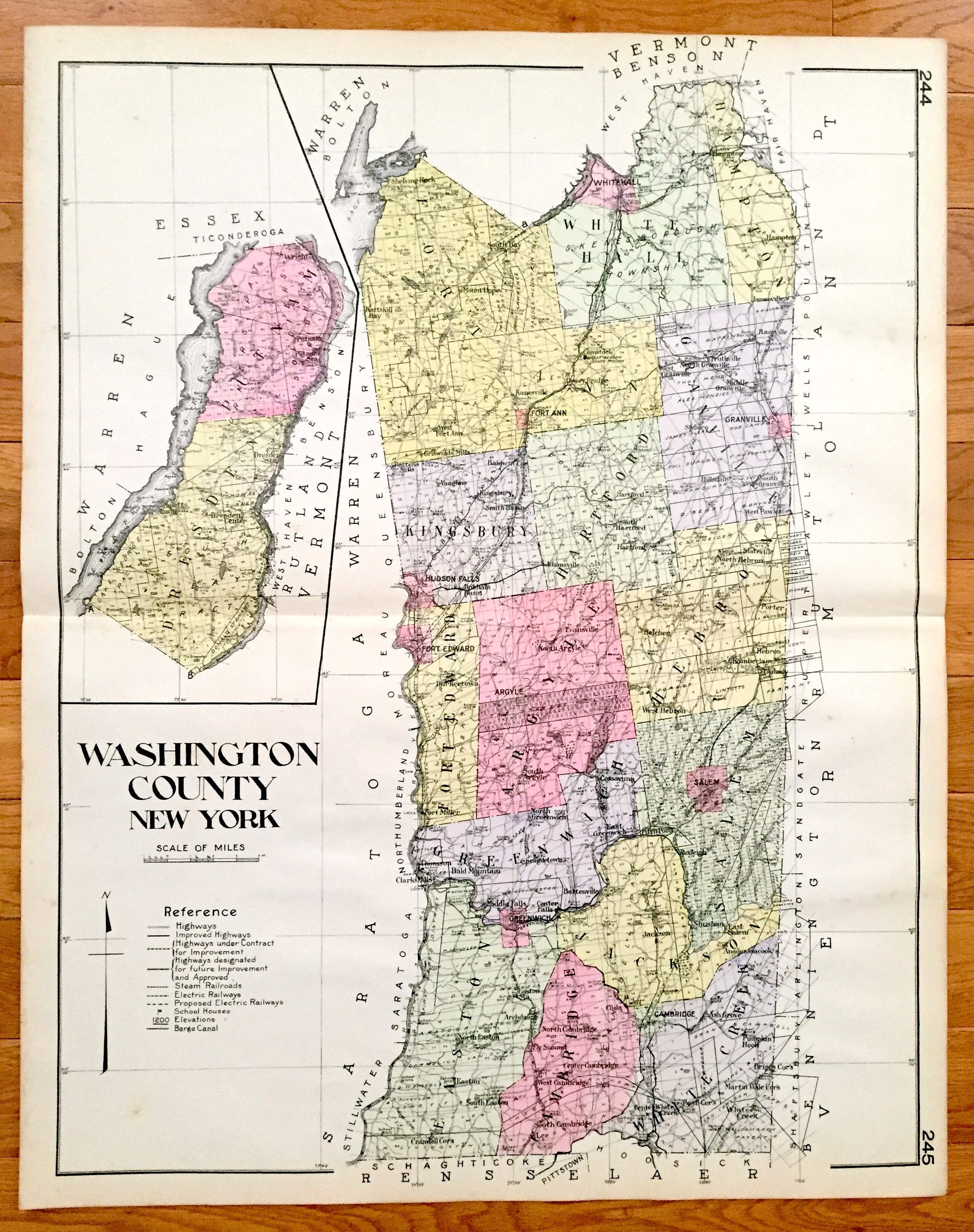 Antique Washington County New York 1912 New Century Atlas Map - Etsy ...