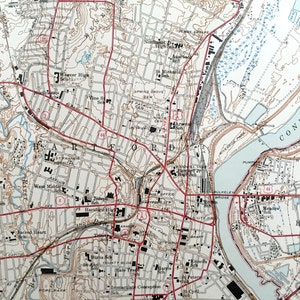 Antique Hartford, Connecticut North 1944 US Geological Survey ...