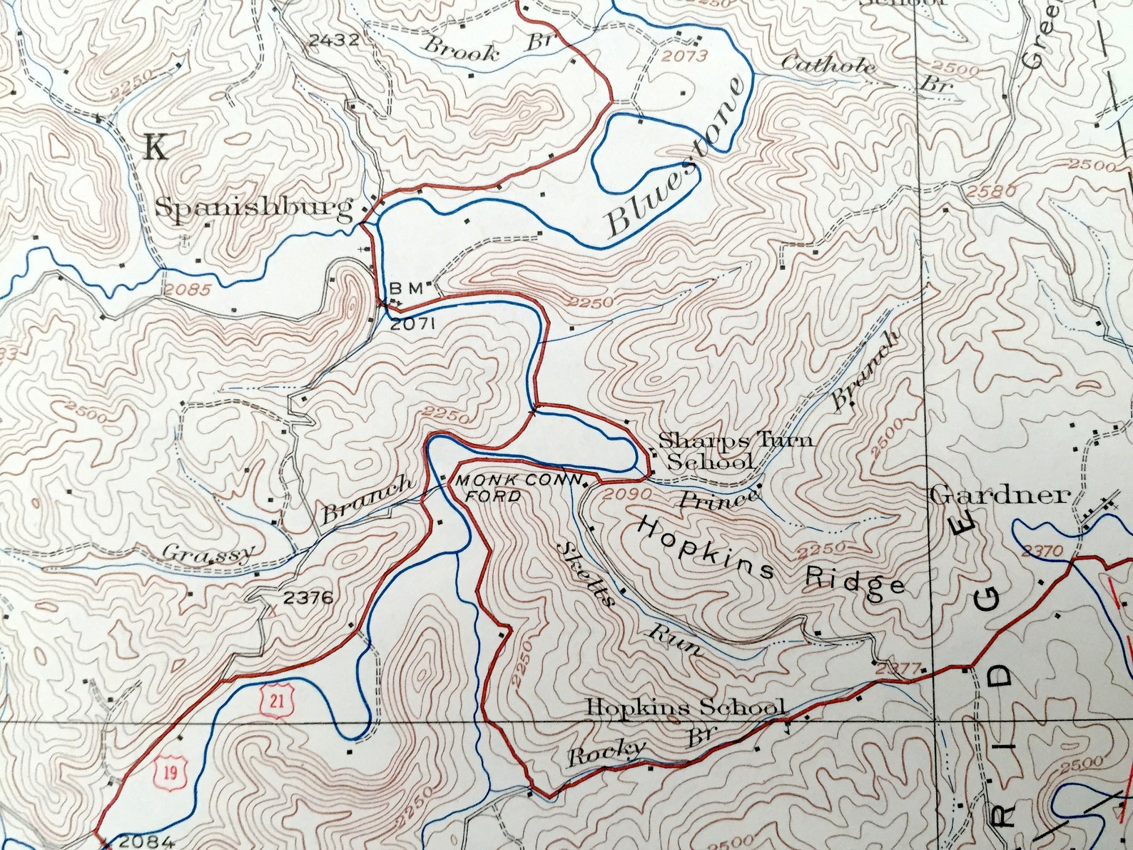Antique Bluefield, West Virginia 1924 US Geological Survey Topographic ...